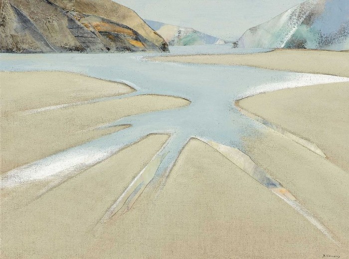 Debra Sweeney, Estuary 6, mixed media on canvas, 44cm x34 , £ 700