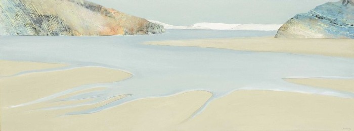 Debra Sweeney, Estuary 7, mixed media on canvas, 80cm x 30, £ 700